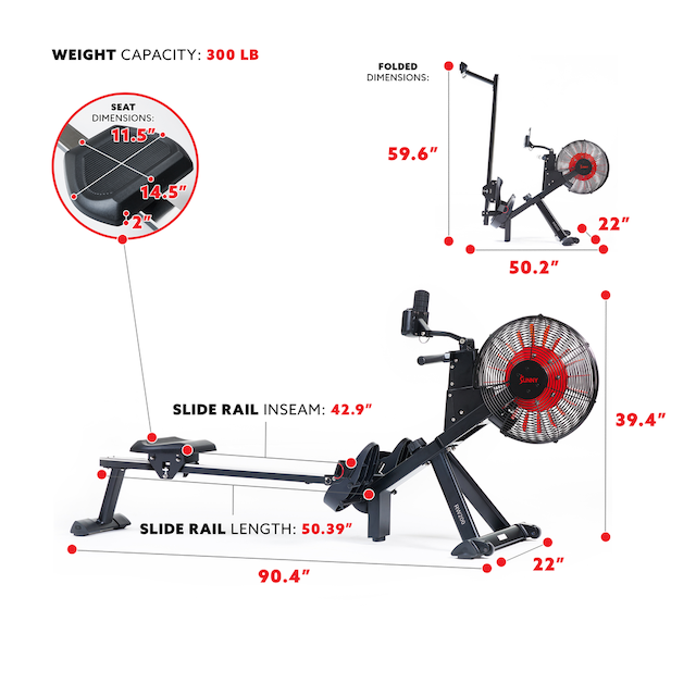 Sunny Health & Fitness RW200 Magnetic Air Rower | Canadian Tire