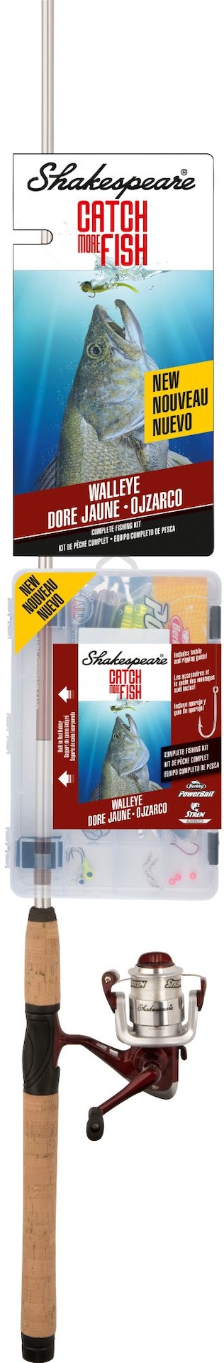 Shakespeare Catch More Fish Walleye Spinning Fishing Rod and Reel Combo ...