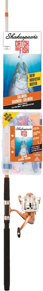 Shakespeare Catch More Fish Salmon Spinning Fishing Rod and Reel Combo ...