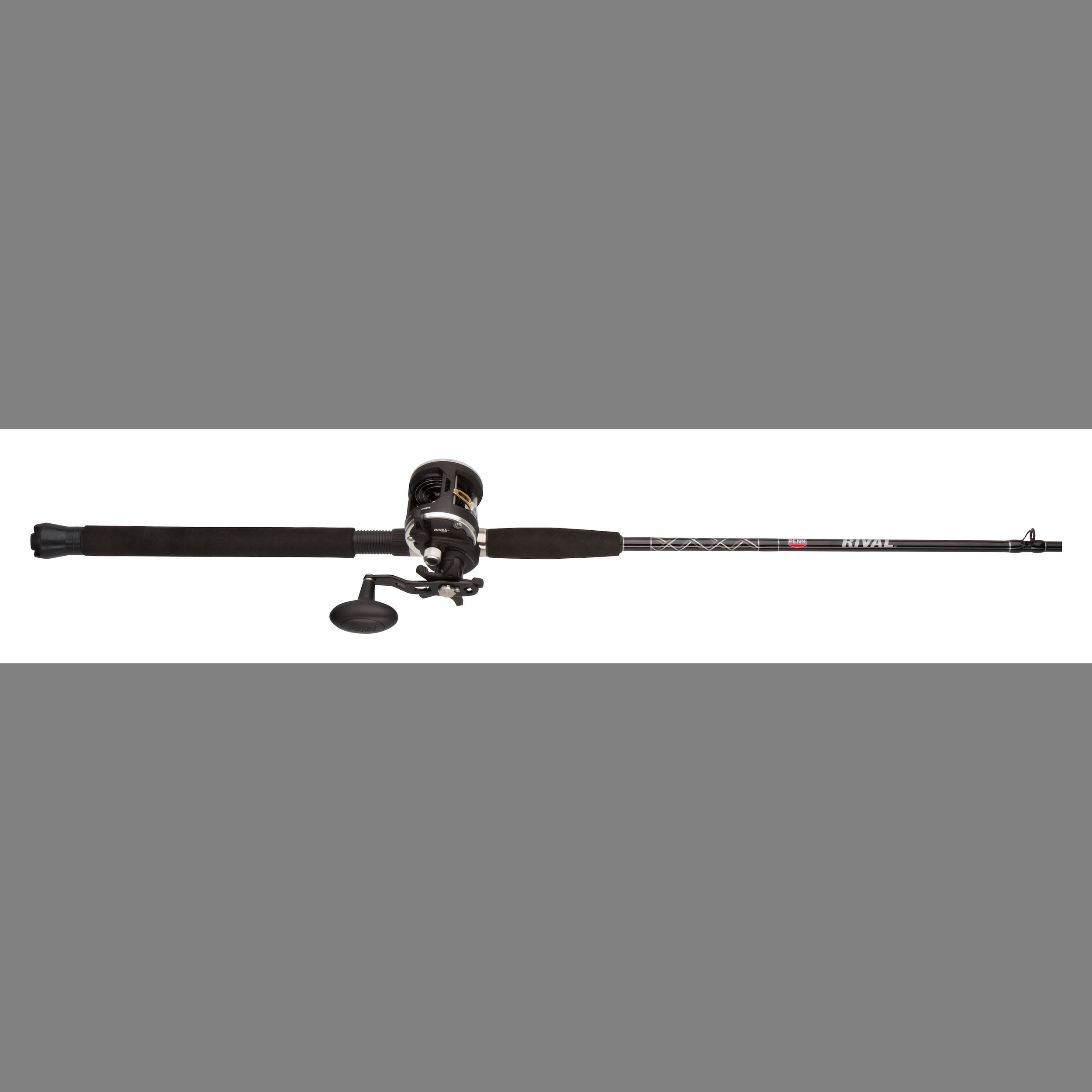 PENN Rival Halibut Trolling Fishing Rod and Reel Combo, Saltwater ...