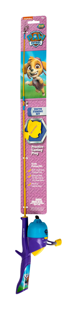 PAW Patrol II Spincast Fishing Rod and Reel Combo, Pre-Spooled, 29.5-in ...