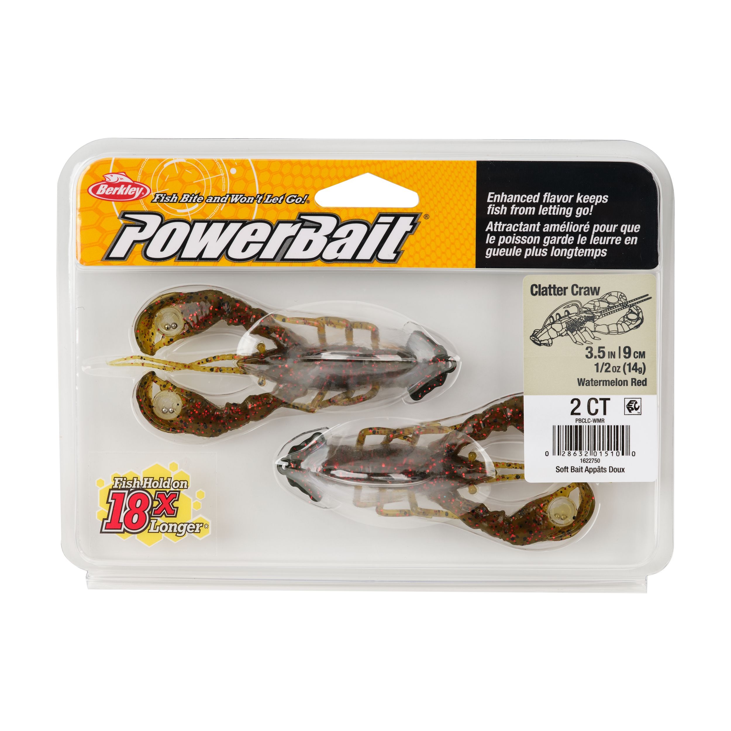 Berkley PowerBait® Clatter Craw 3-in Swamp Craw Pre-Rigged Bass Bait ...