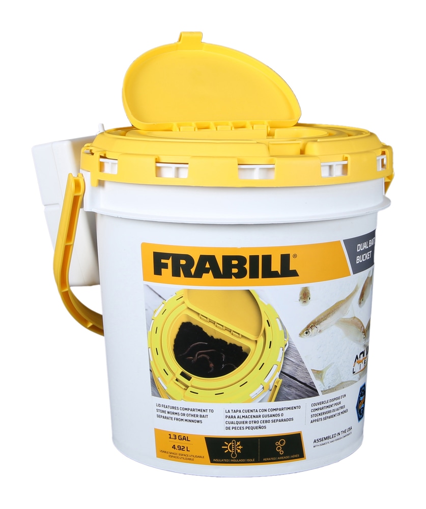 Frabill Dual Fish Bait Bucket with Clip-on Aerator | Canadian Tire