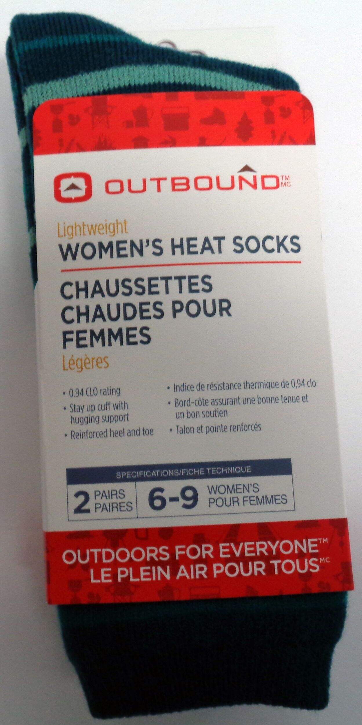 Outbound Women's Heat Socks with Moisture-Wicking, 2-pk, Assorted ...