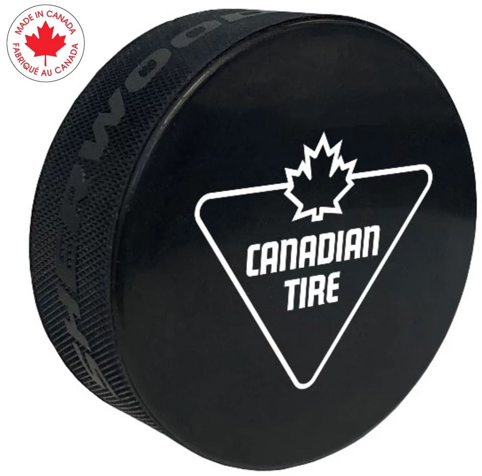 Sherwood Canadian Tire Logo Hockey Puck Black 6 Oz Canadian Tire