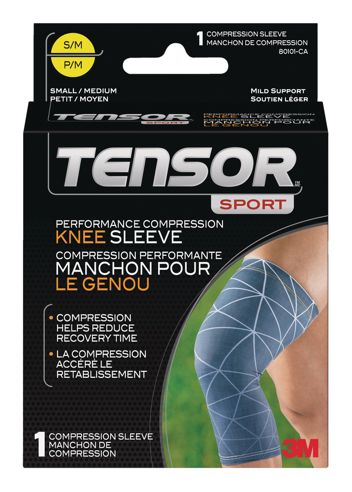 Tensor™ Sport Performance Knee Compression Sleeve Support, Navy Blue ...
