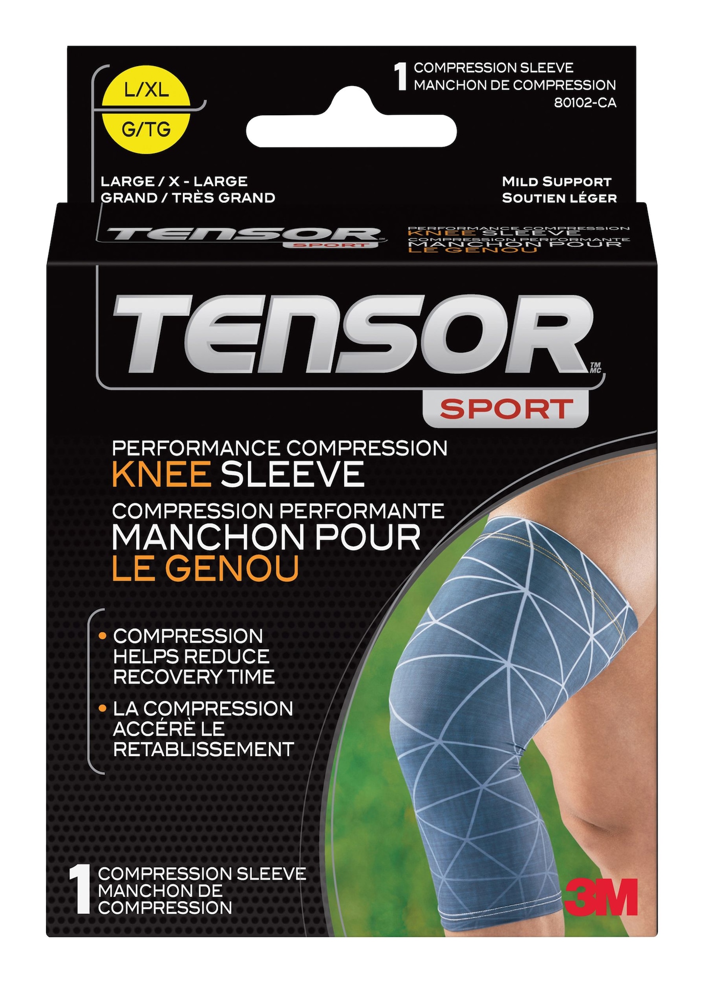 Tensor™ Sport Performance Knee Compression Sleeve Support, Navy Blue ...