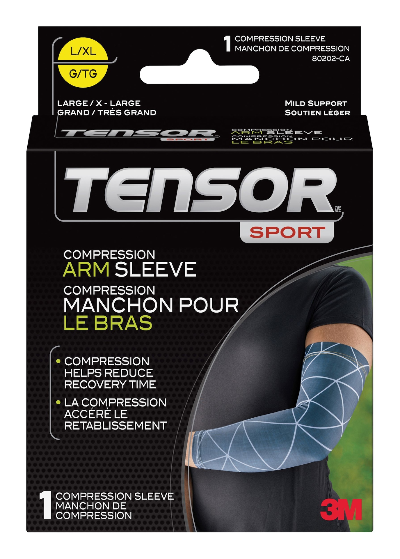 Tensor™ Sport Compression Sleeve Arm Support, Blue, Assorted Sizes ...
