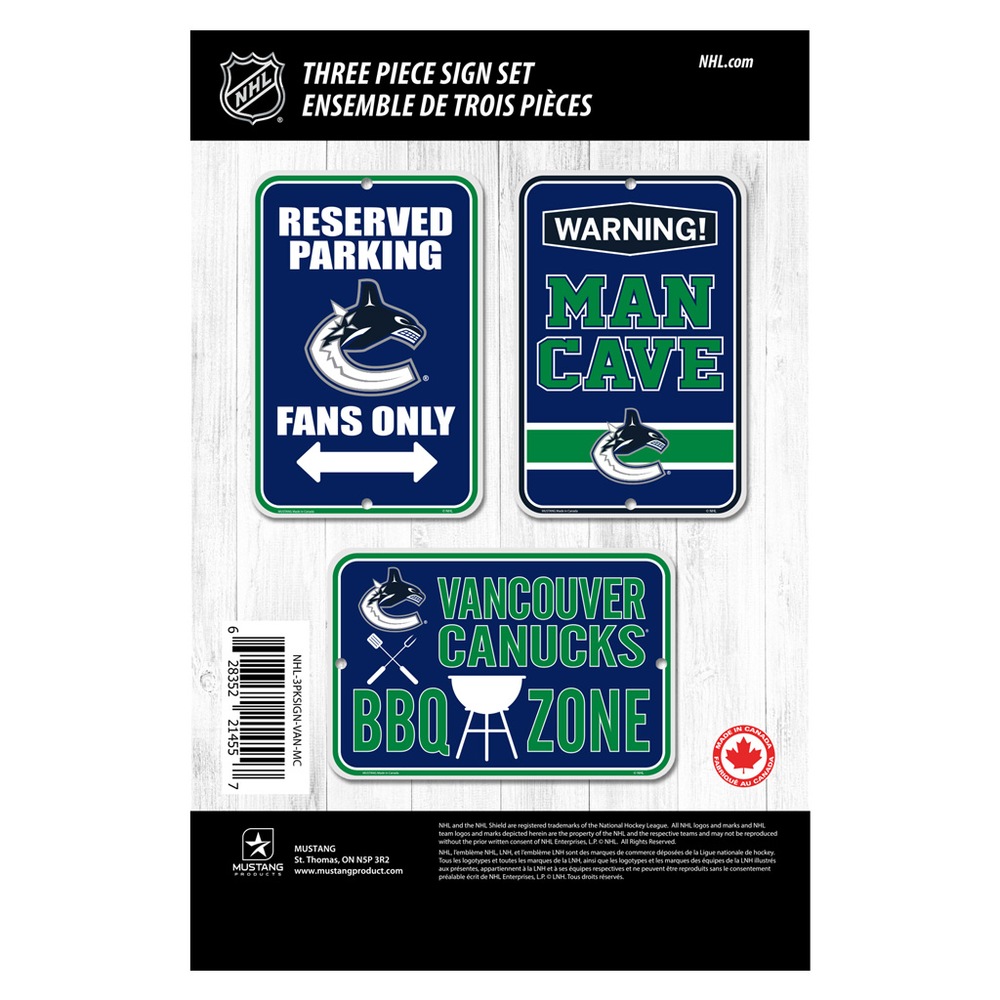 NHL Vancouver Canucks Hockey Team Collectible Sign Set, 3-pc | Canadian ...