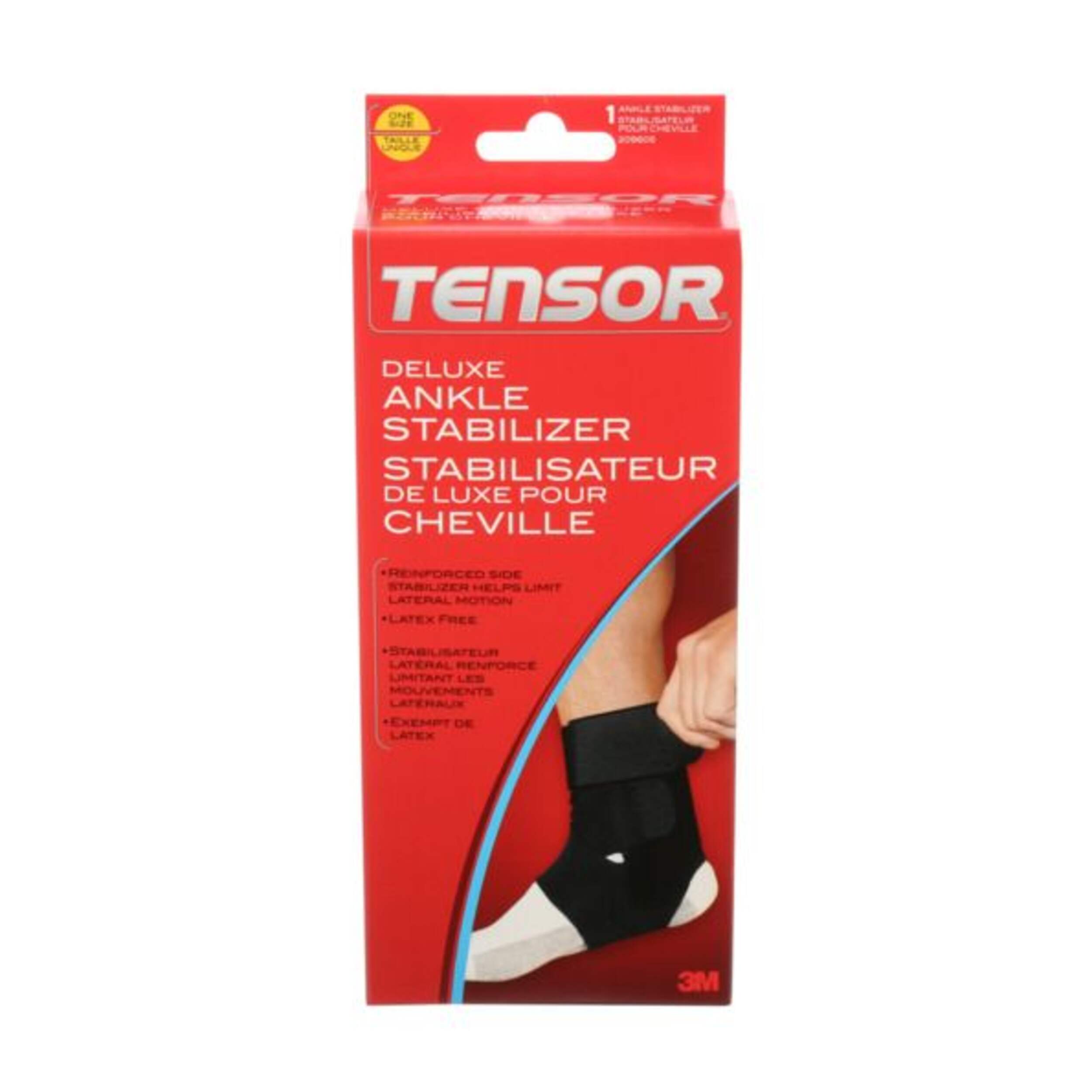 Tensor Deluxe Ankle Brace Stabilizer, Adjustable, Black, One Size ...