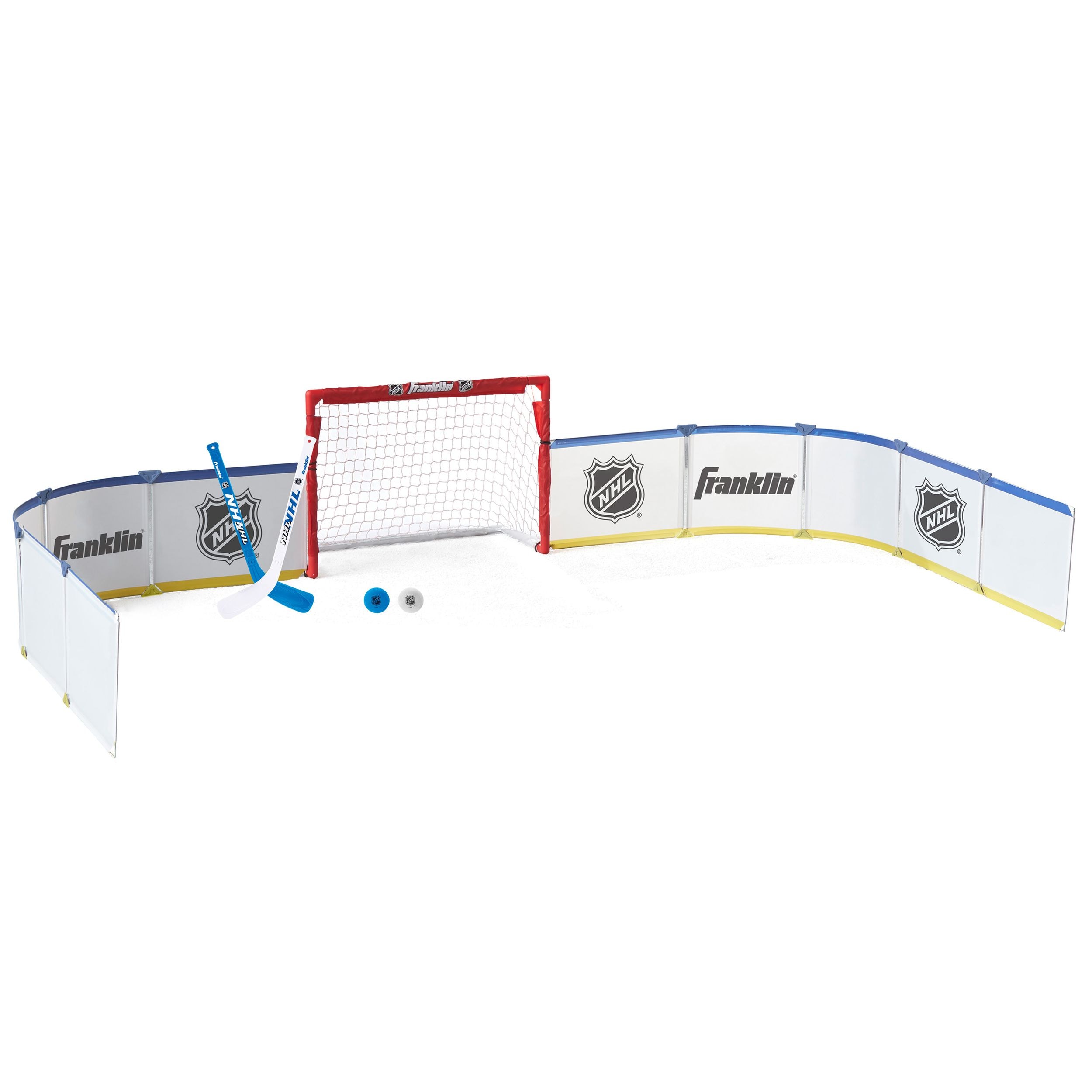 Franklin NHL Mini Hockey Half Rink Set with Net, Sticks, Balls & Boards ...