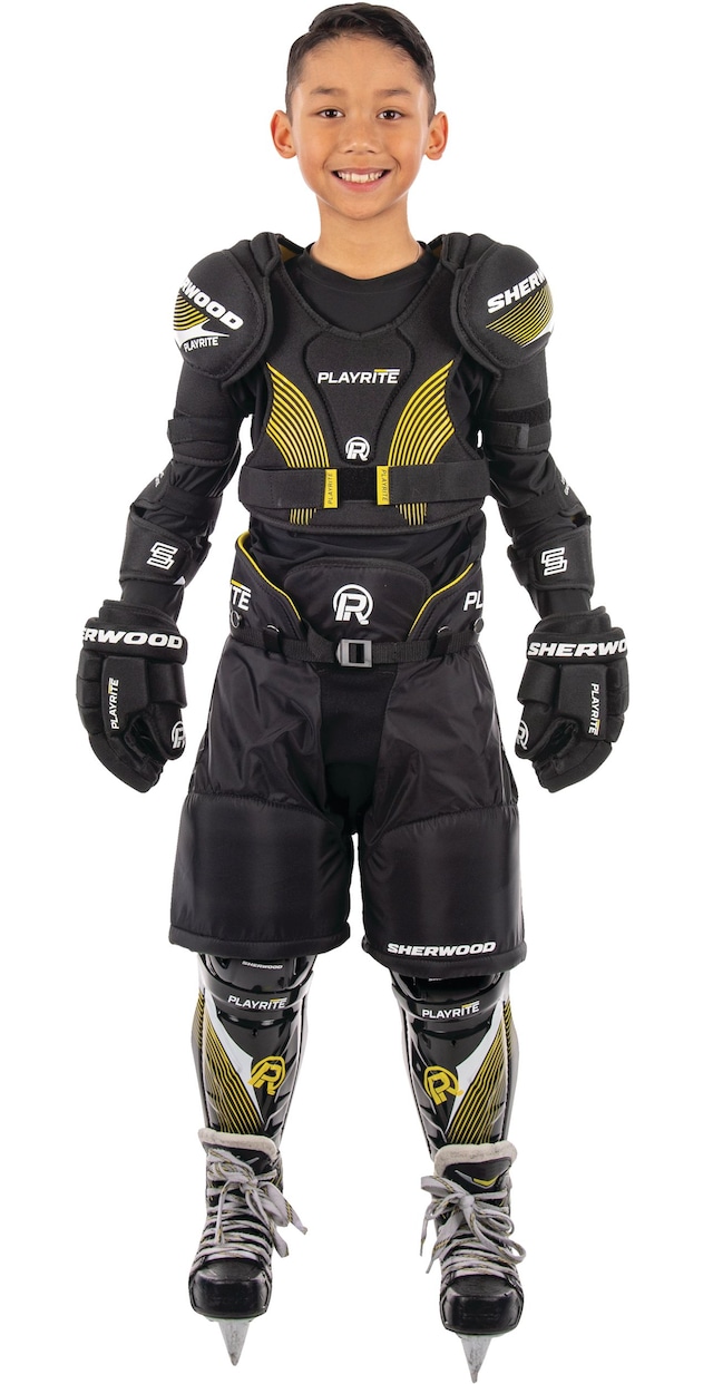 Sherwood Playrite Basic Hockey Protective Kit, Youth, Black/Yellow ...