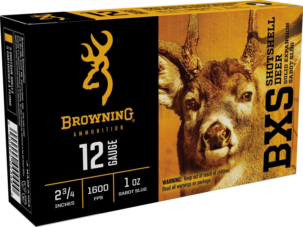 Browning BXD Deer 12-Gauge Sabot Slug Shotgun Ammunition, 2/3/4-in, 1 ...