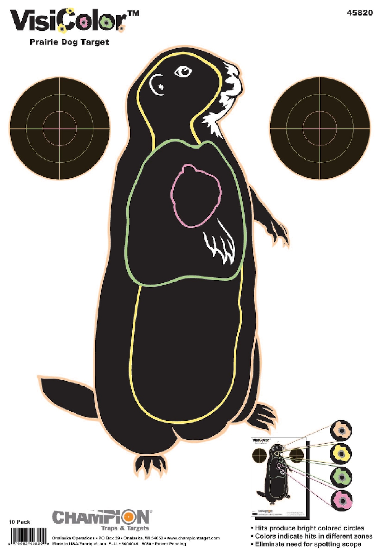 Champion VisiColor Hunting Ground Hog Shooting Targets, 10-pk ...