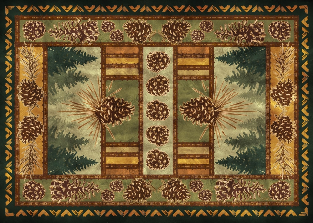 Pinecone Print Waterproof Area Rug, 52 x 37-in | Canadian Tire