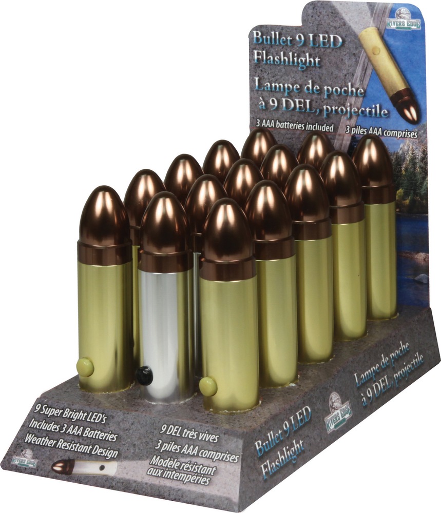 RIVERS EDGE 9 Super Bright LED Water Resistant Bullet Flashlight ...