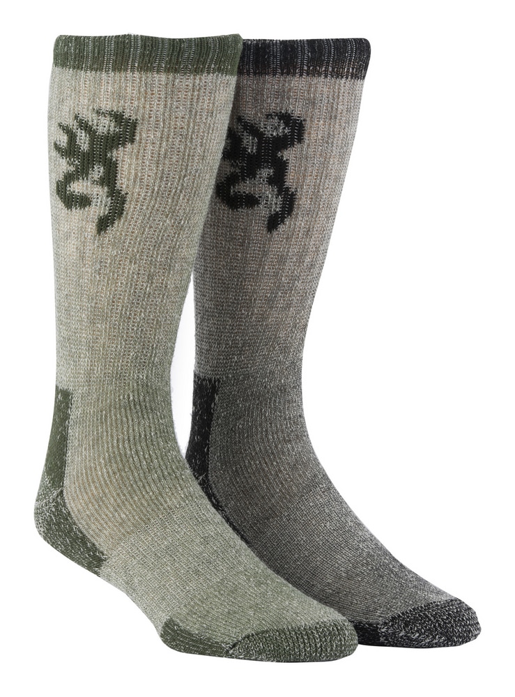 Browning Men's Outdoors Crew-Length Socks for Hunting/Hiking, Assorted ...