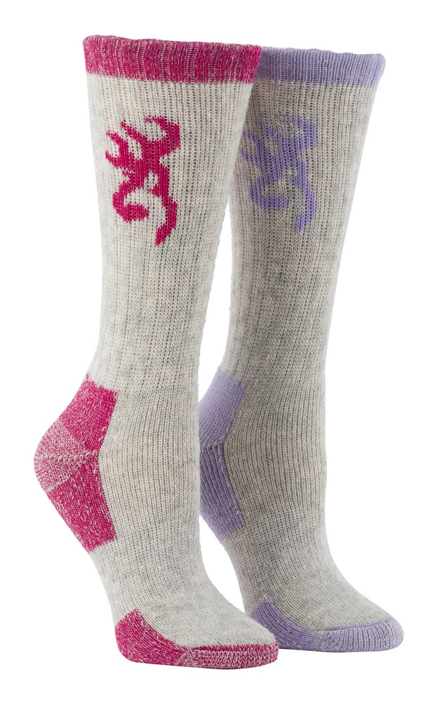Browning Women's Outdoors Crew-Length Socks for Hunting/Hiking, Grey ...