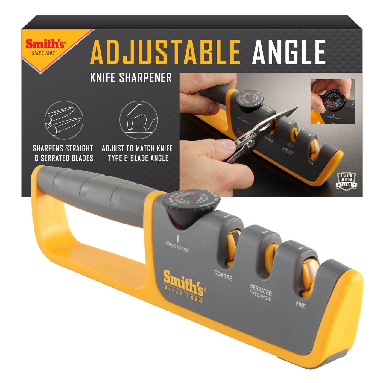 Smith's Adjustable Angle Pull-Thru Knife Sharpener, 2-Stage | Canadian Tire