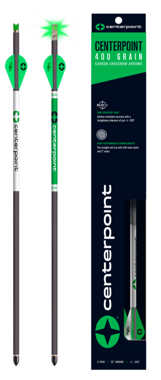 Crosman CenterPoint Crossbow Arrows with Green Lighted Nock, 3-Pk ...