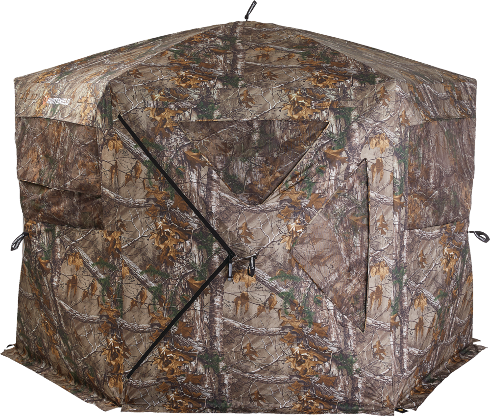 Huntshield Mega Ground Portable Hunting Camo Blind, Realtree Camo ...