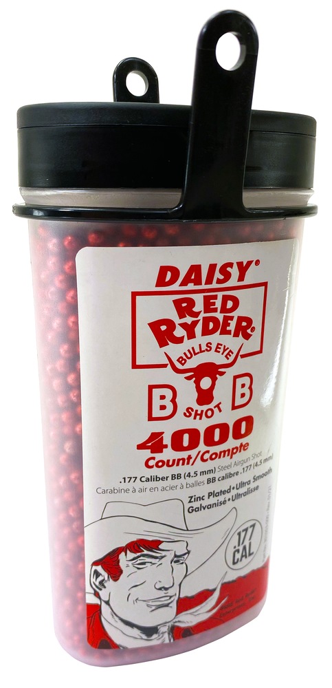 Daisy Red Ryder Bullseye BBs, 4000-pk, Airsoft, Zinc-Plated, Red | Canadian Tire