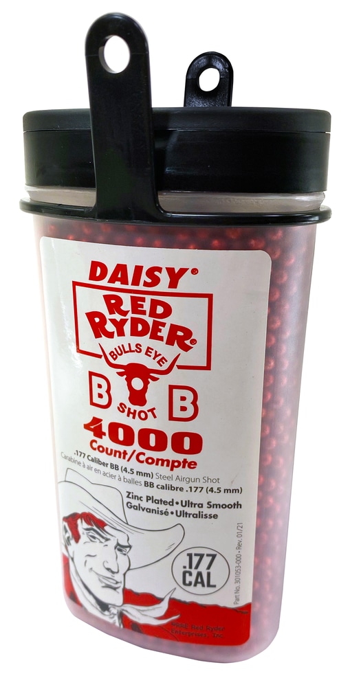 Daisy Red Ryder Bullseye BBs, 4000-pk, Airsoft, Zinc-Plated, Red | Canadian Tire