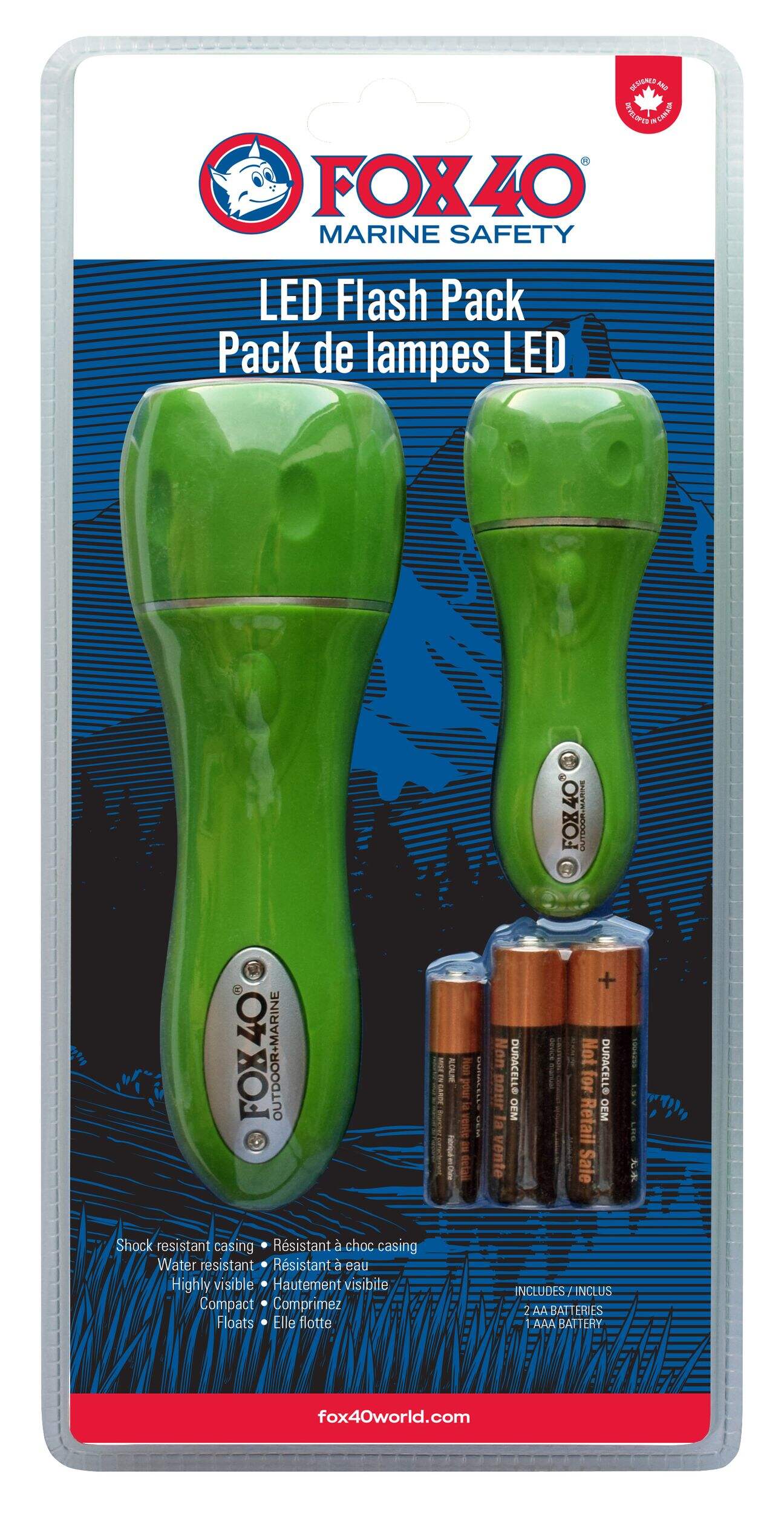 Fox 40 LED Marine Flashlight, 2-pk, Green | Canadian Tire