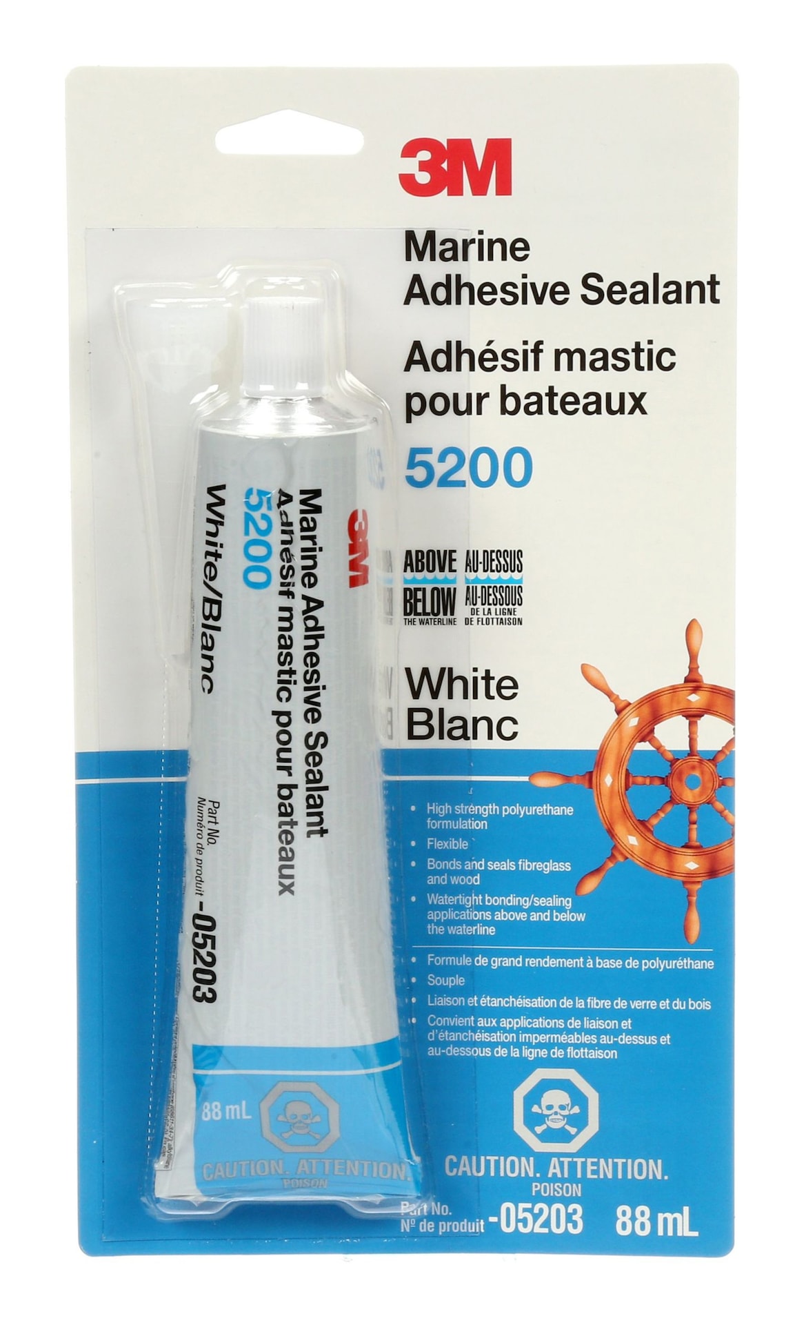 3M Marine Adhesive Sealant 5200 for Boats and RVs, White, 88-ml ...