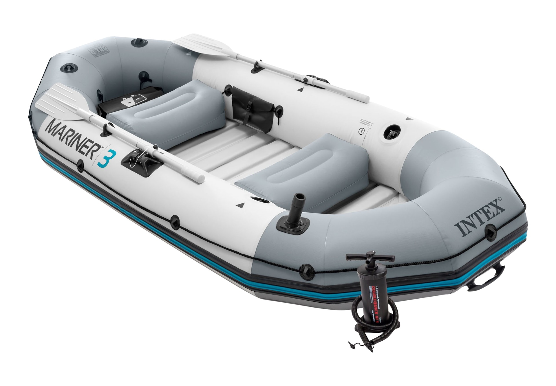 Intex Mariner 3-Person Inflatable River Boat Set with Oars & Carry Bag ...