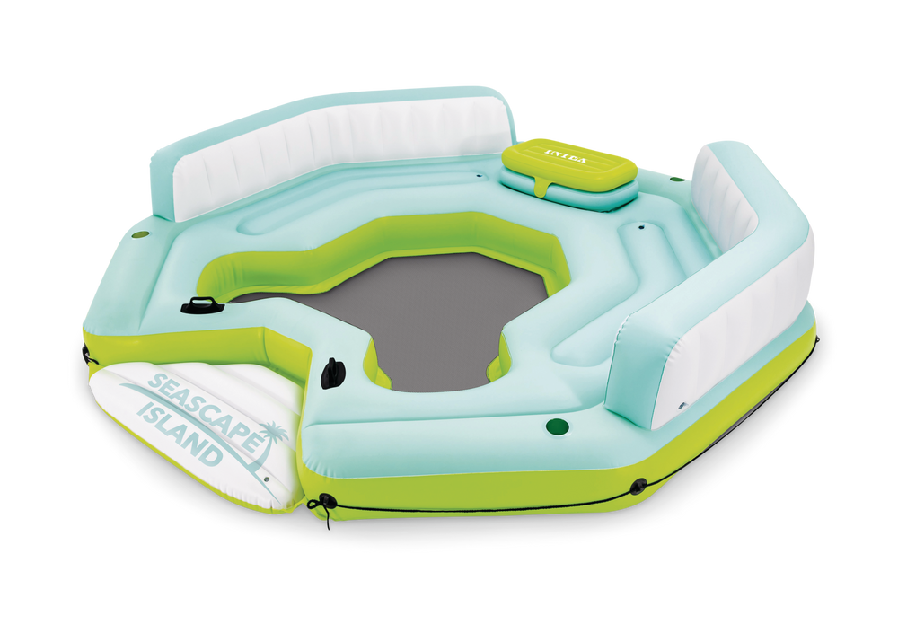 Intex Seascape Island PVC Inflatable Water Lounge with Built-In Cooler ...