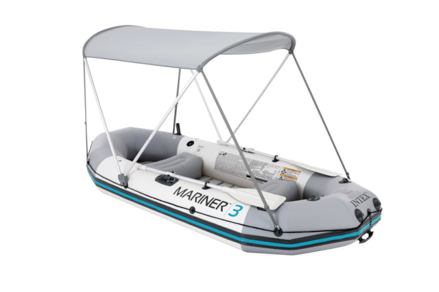 Intex Mariner Inflatable Boat with Canopy & Oars, PVC, Grey | Canadian Tire