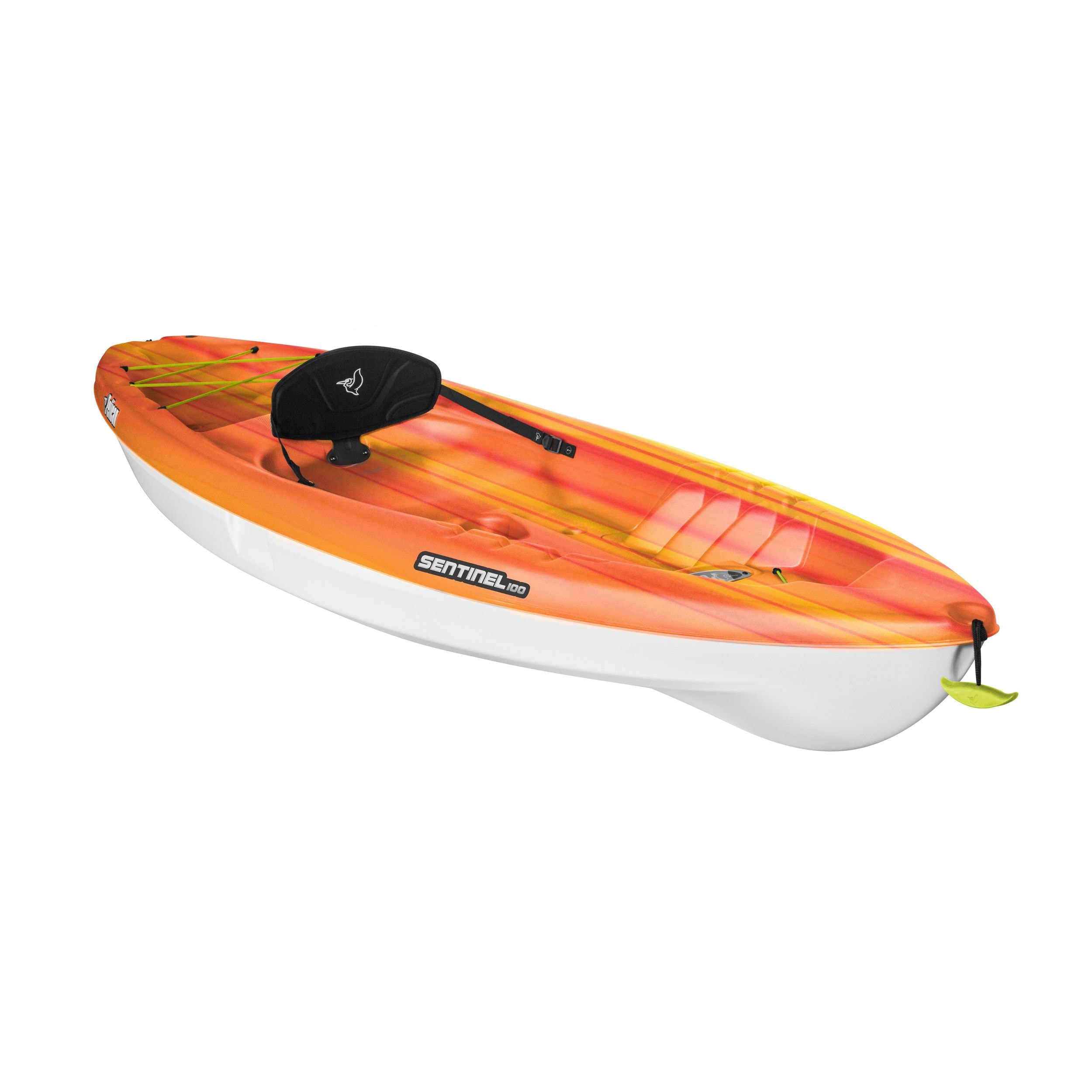 Pelican Sentinel 100 Sit-On Kayak, 1-Person, Fade Red/Yellow/White ...