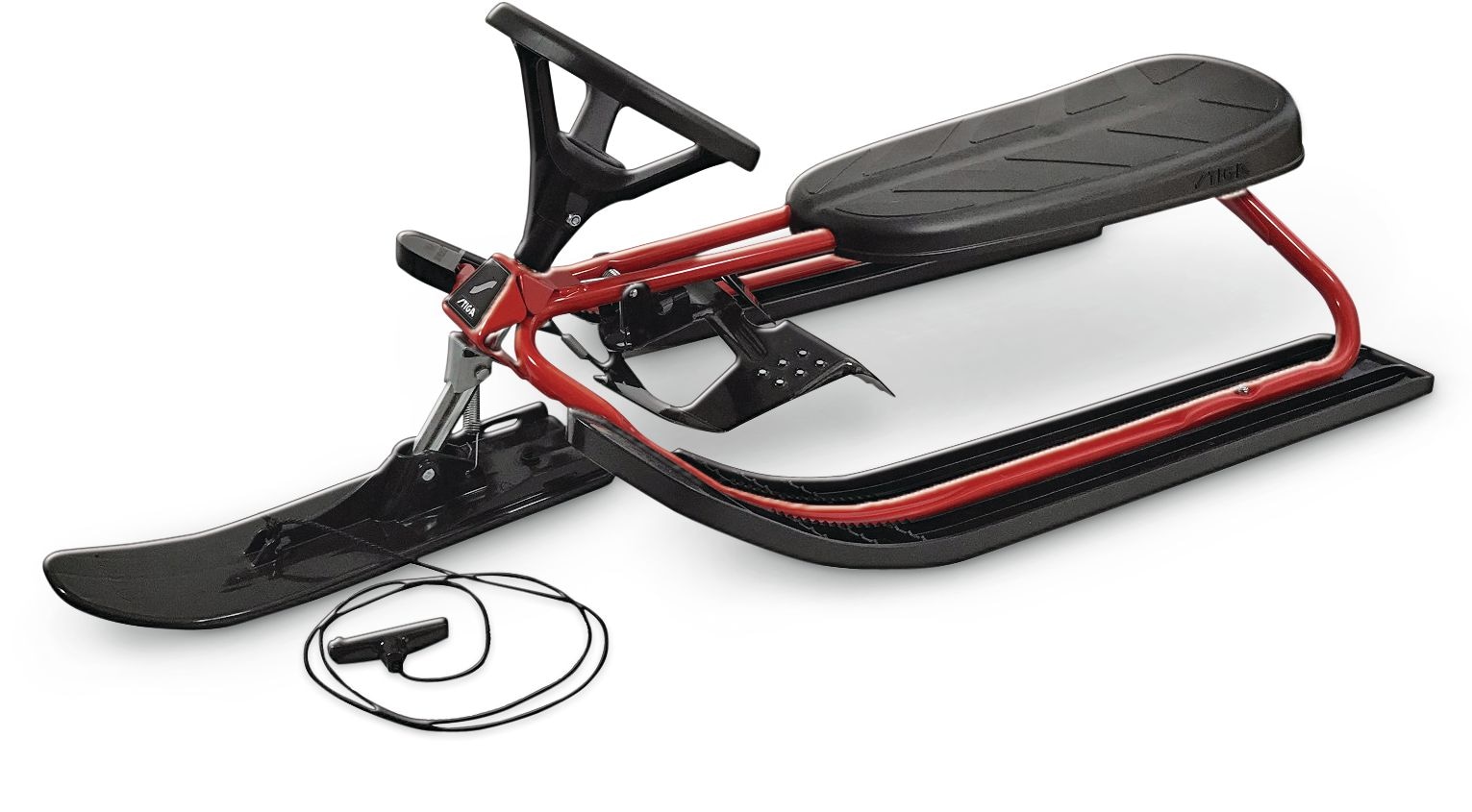 Stiga GT Kids' 1-Person Winter Snow Racer Ski Sled w/ Steering Wheel ...