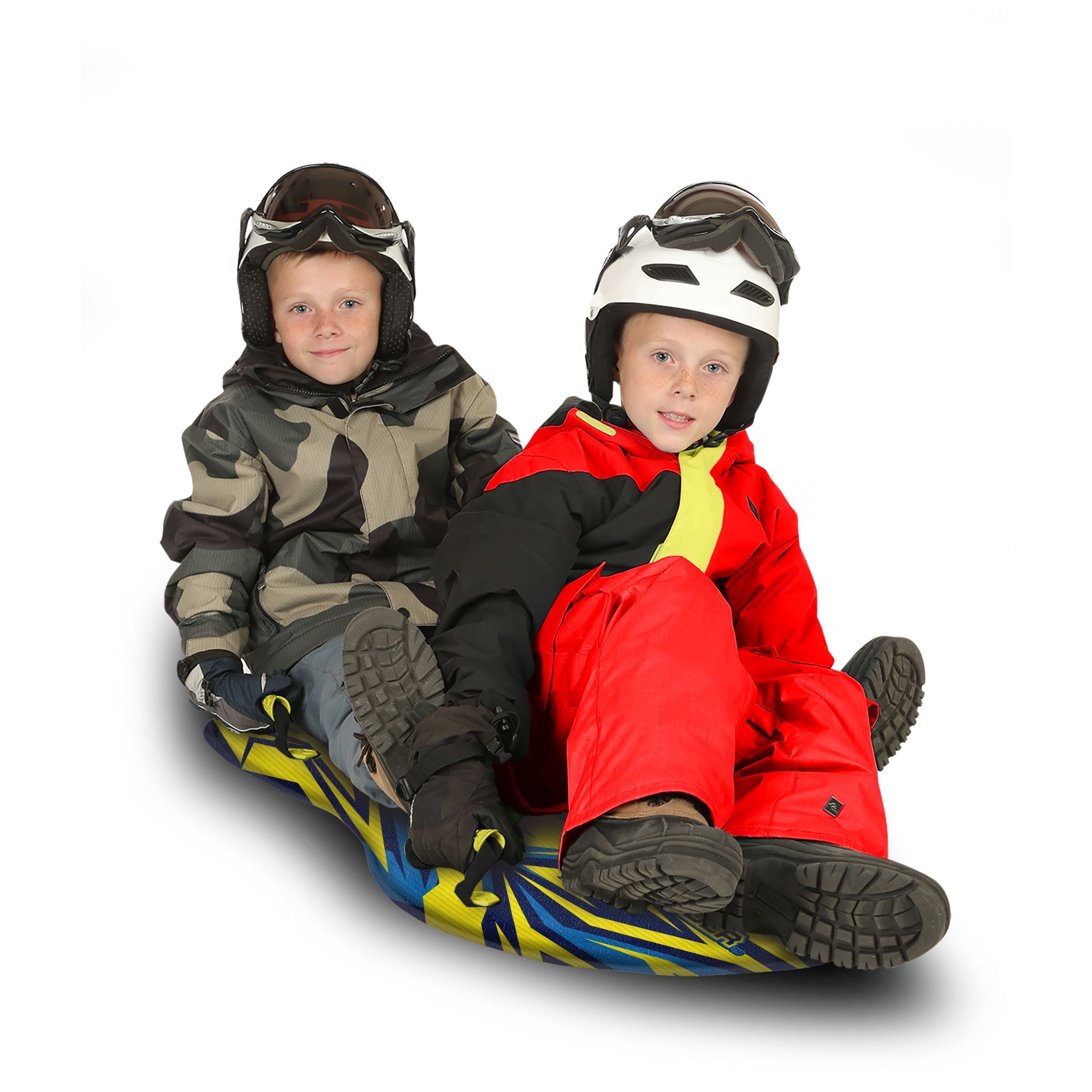 Snow Slider Kids' 2-Person Lightweight Foam Winter Snow Sled/Toboggan w ...