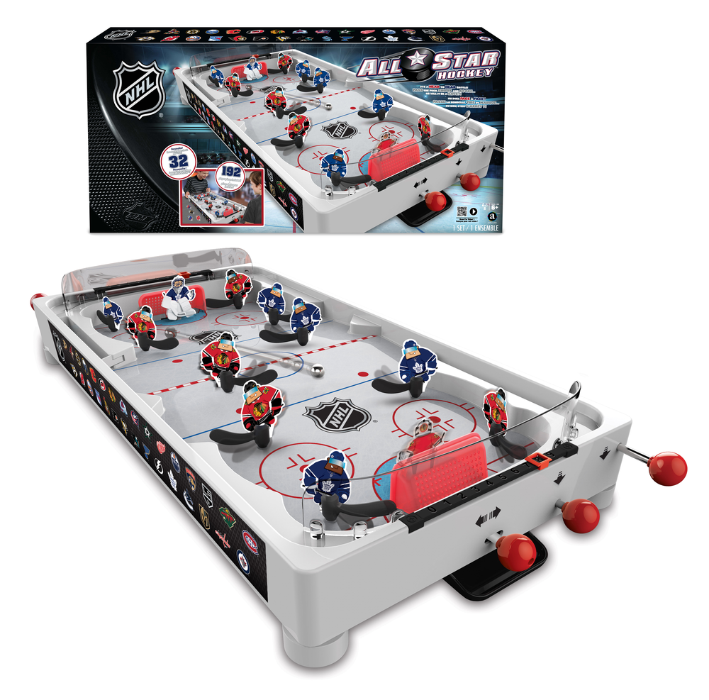 NHL All-Star 2-Player Table Top Rod Hockey Game w/ 180 Team Pieces, Age ...