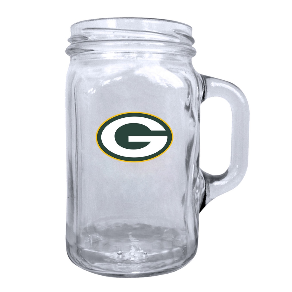 Green Bay Packers Mason Jar Mug Pint Glass For NFL Football Fans ...