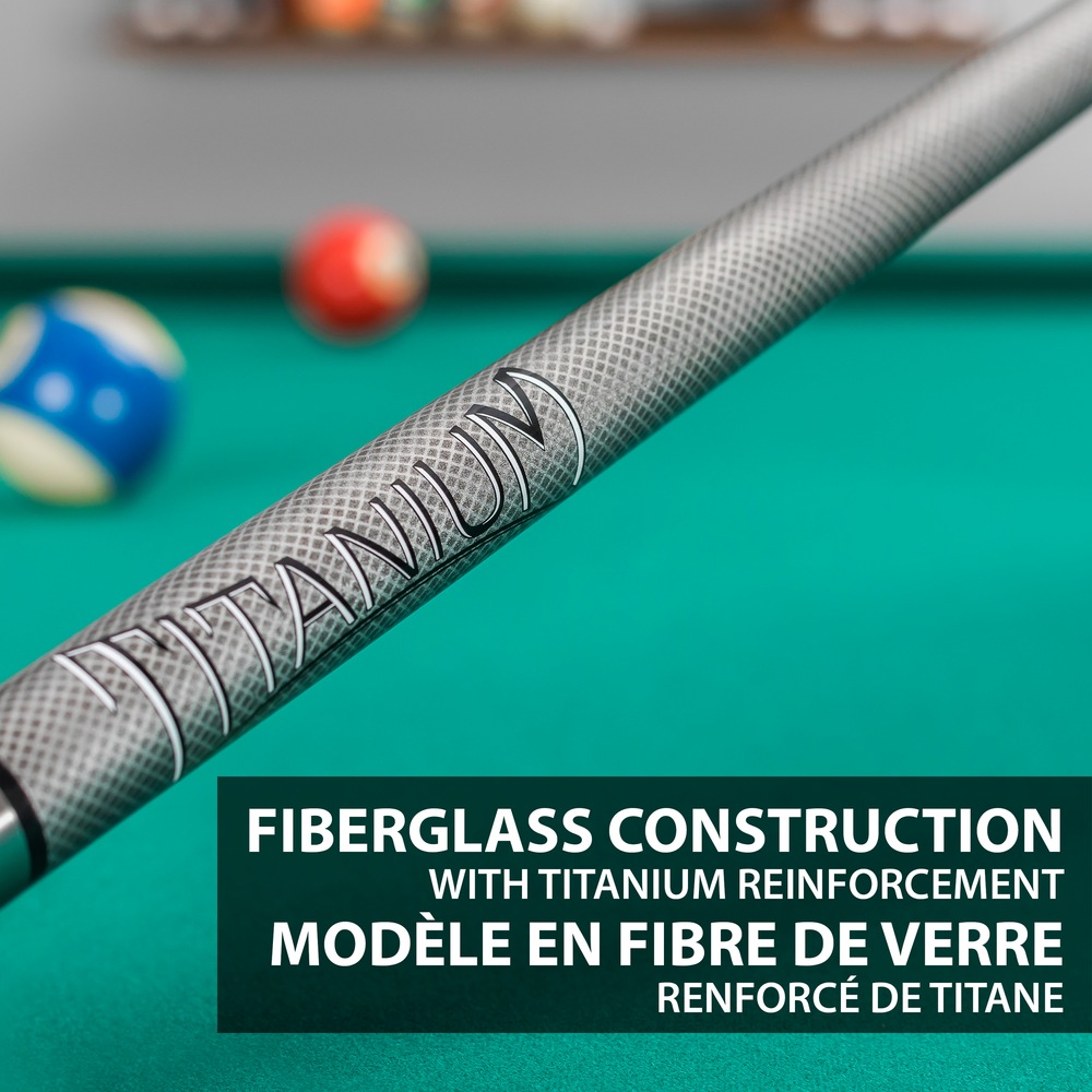 EastPoint Titanium 2-Piece Billiard/Pool Cue w/ Microfibre Grip & Screw ...