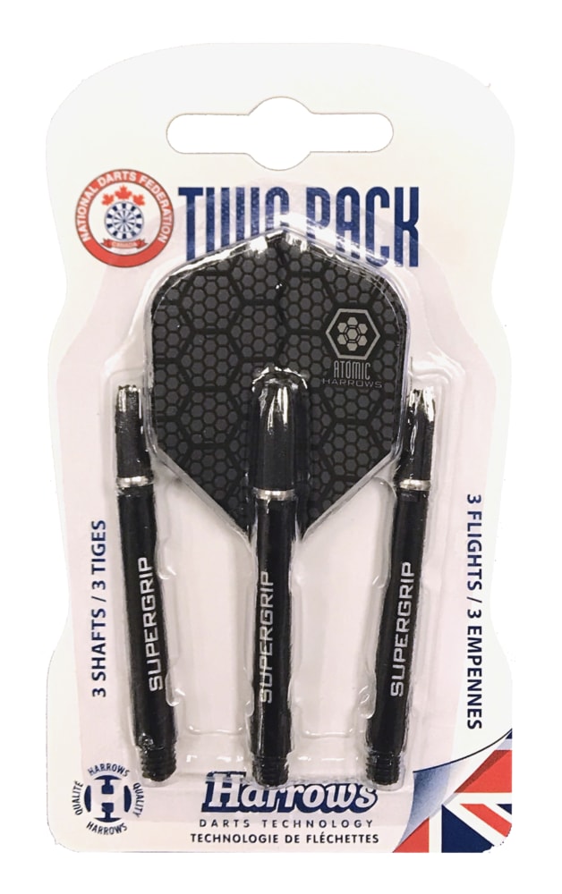 Harrows NFDC Super Grip Dart Shafts & Atomic Flights Twin Pack, 6-pc ...