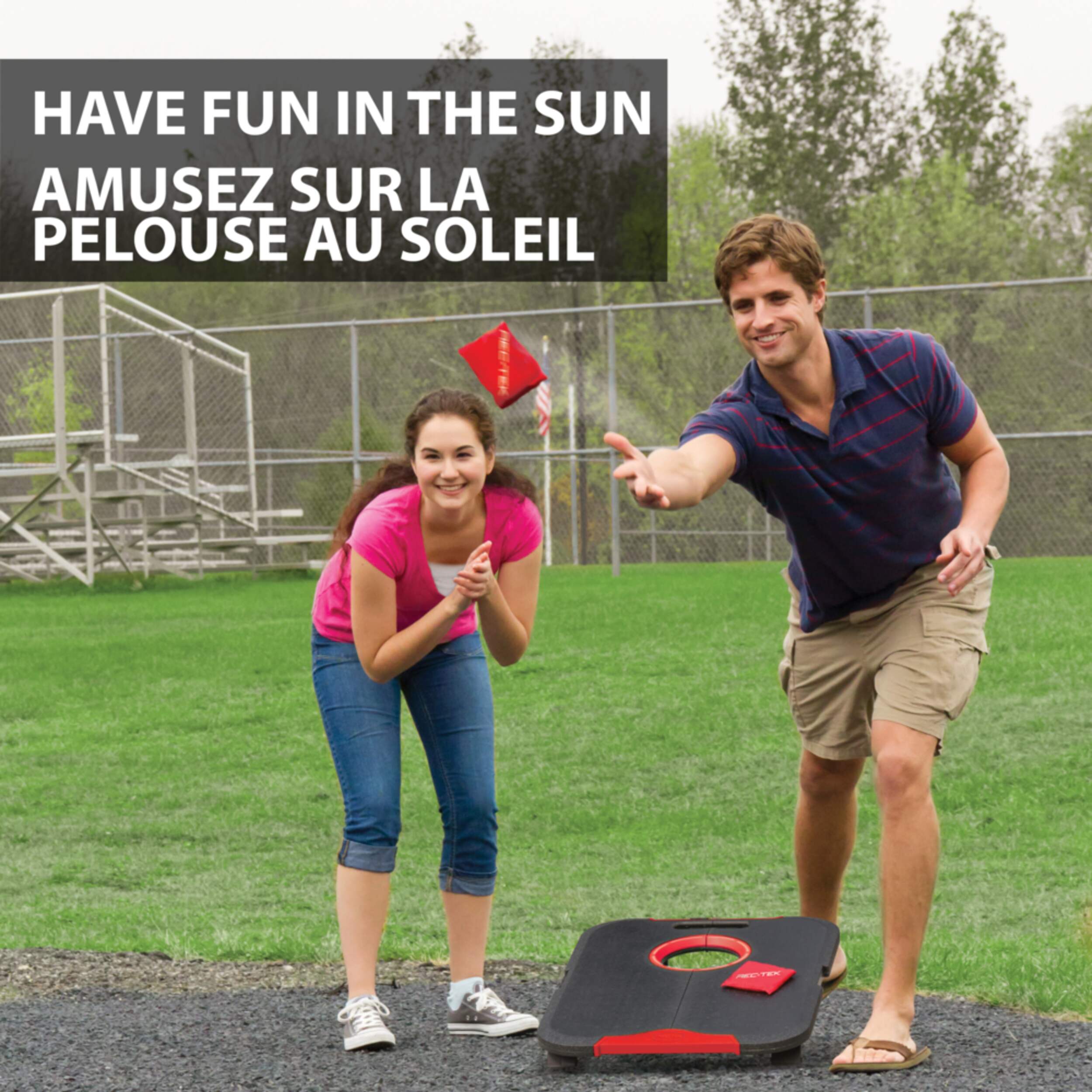 Rec Tek Outdoor Portable Light Up Day Night Play Bean Bag Toss Set