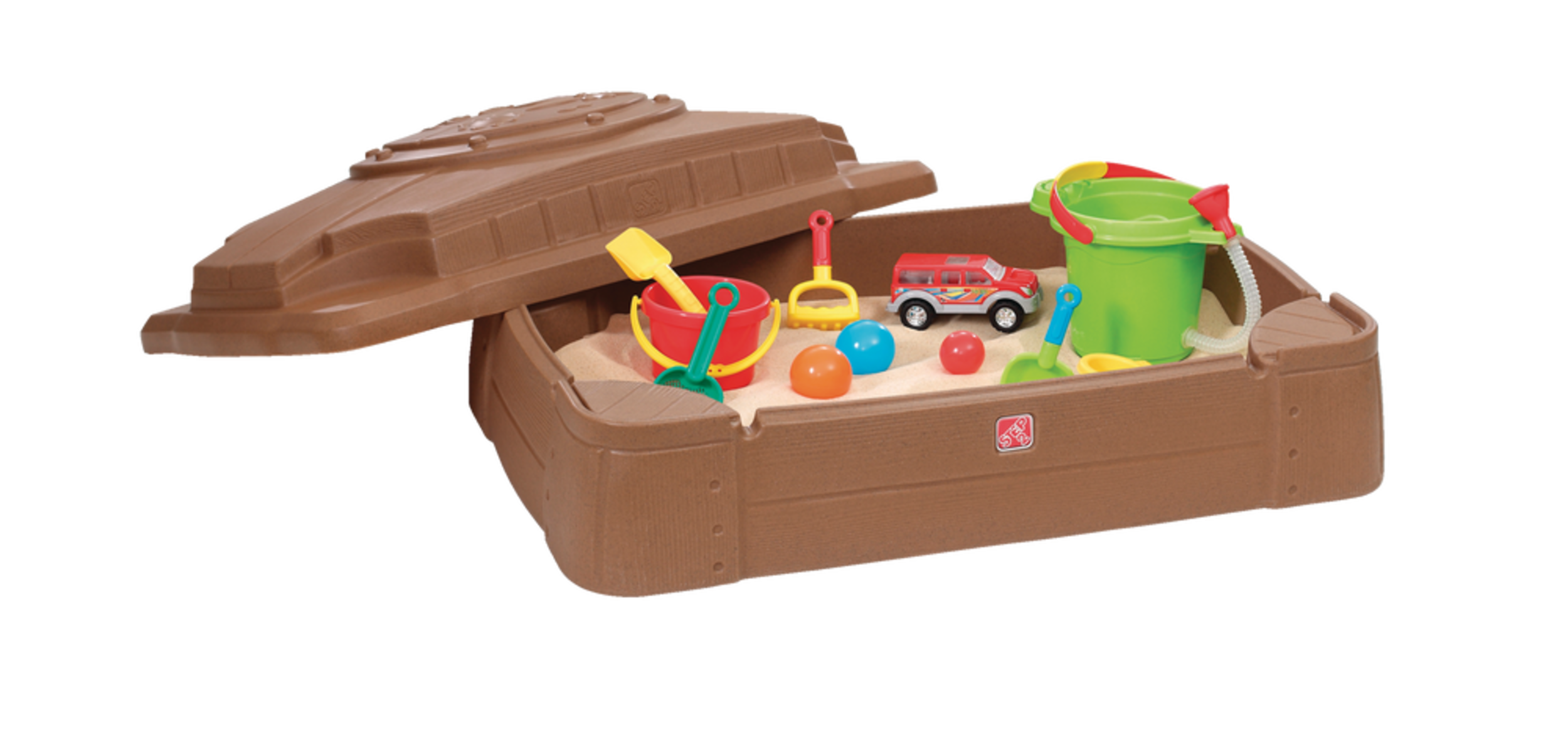 Step2 Outdoor Portable Play & Store Sandbox, 11x42x28-in, Kids Ages 2 ...