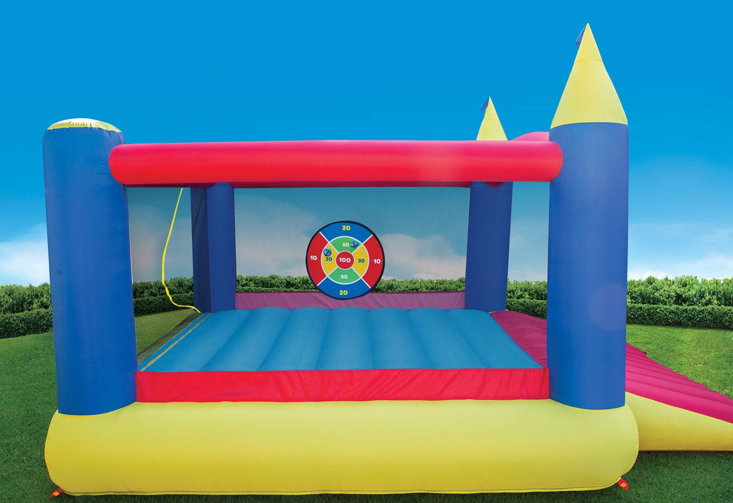 BANZAI Double Fun Outdoor Inflatable 2-in-1 Water Park & Bounce House ...