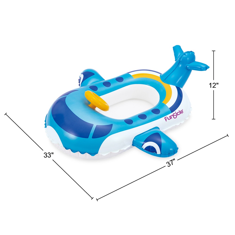 Funsicle Go Float Jet Inflatable Ride-On Water/Pool Float, Blue, 37-in ...