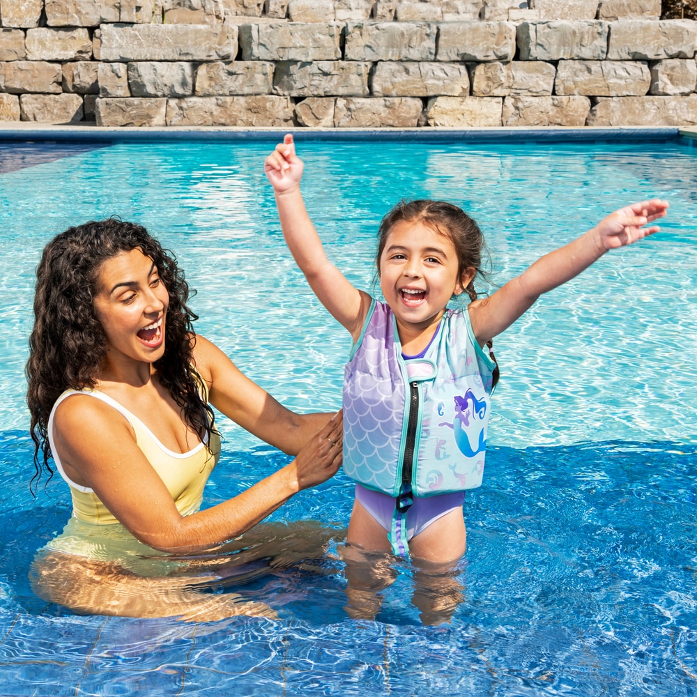 Swimways Kids' UPF 50+ Sun Protected Swim Vest, Mermaid Design, Ages 2 ...