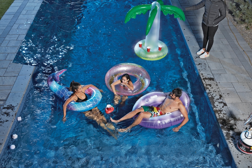 Stella & Finn Inflatable Ride-On Spaceship Pool Float/Toy with Blaster ...