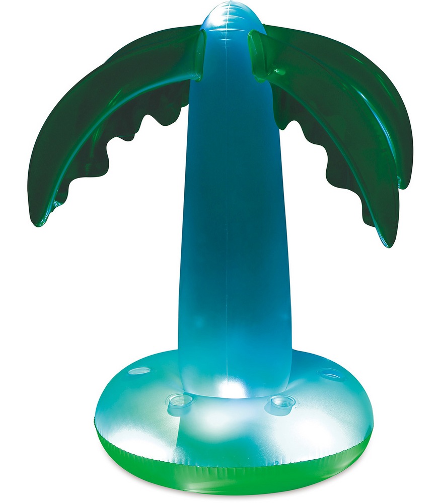 Summer Waves Inflatable LED Light-up Palm Tree Pool Floating Drink ...