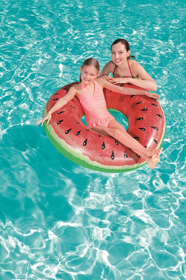 H2OGO!™ Inflatable Round Watermelon Pool Swim Tube/Float, 47-in | Party ...