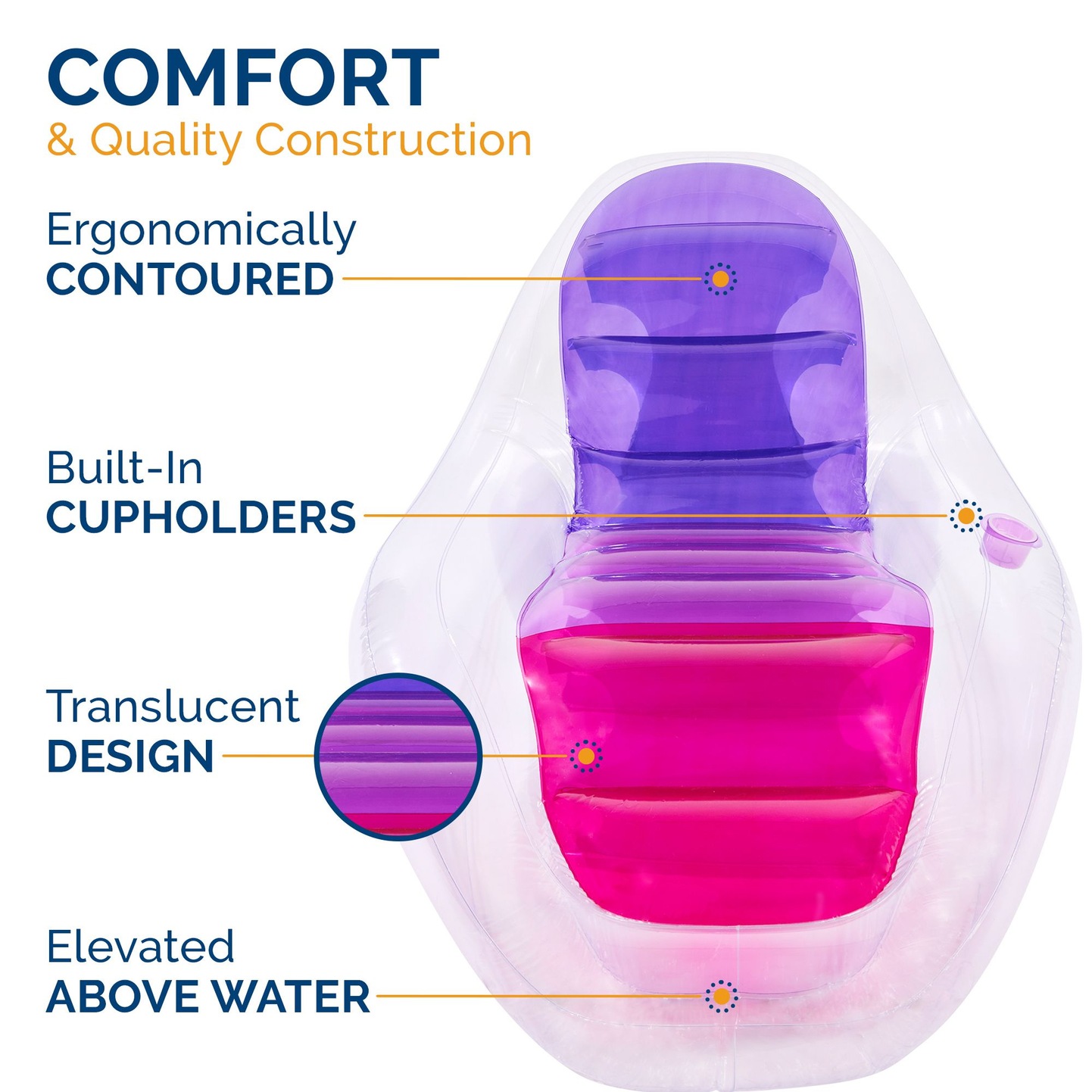 Swimways Dry Float Inflatable Lazy Pool Float/Lounger, 79 x 41-in ...