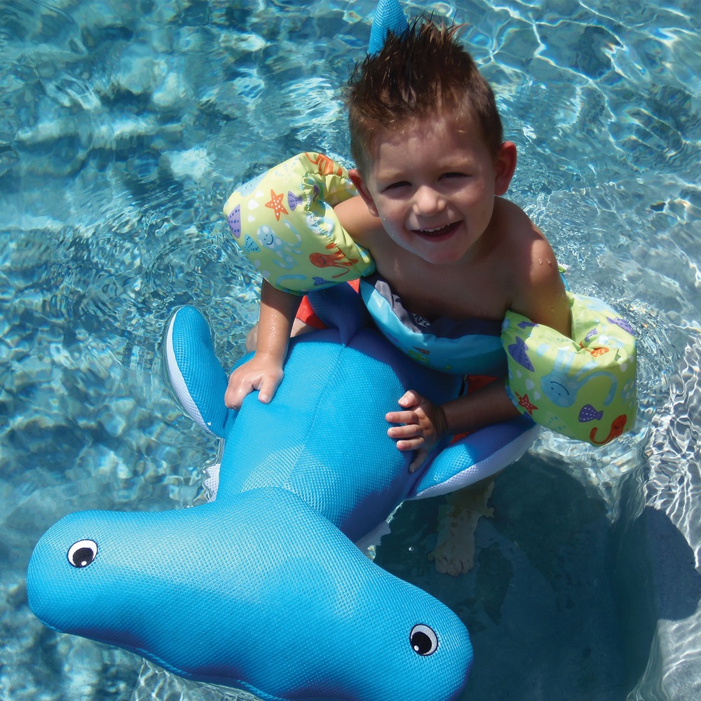 Blue Wave Floating Ride-On Hammerhead Shark Kids' Toy Pool Float ...