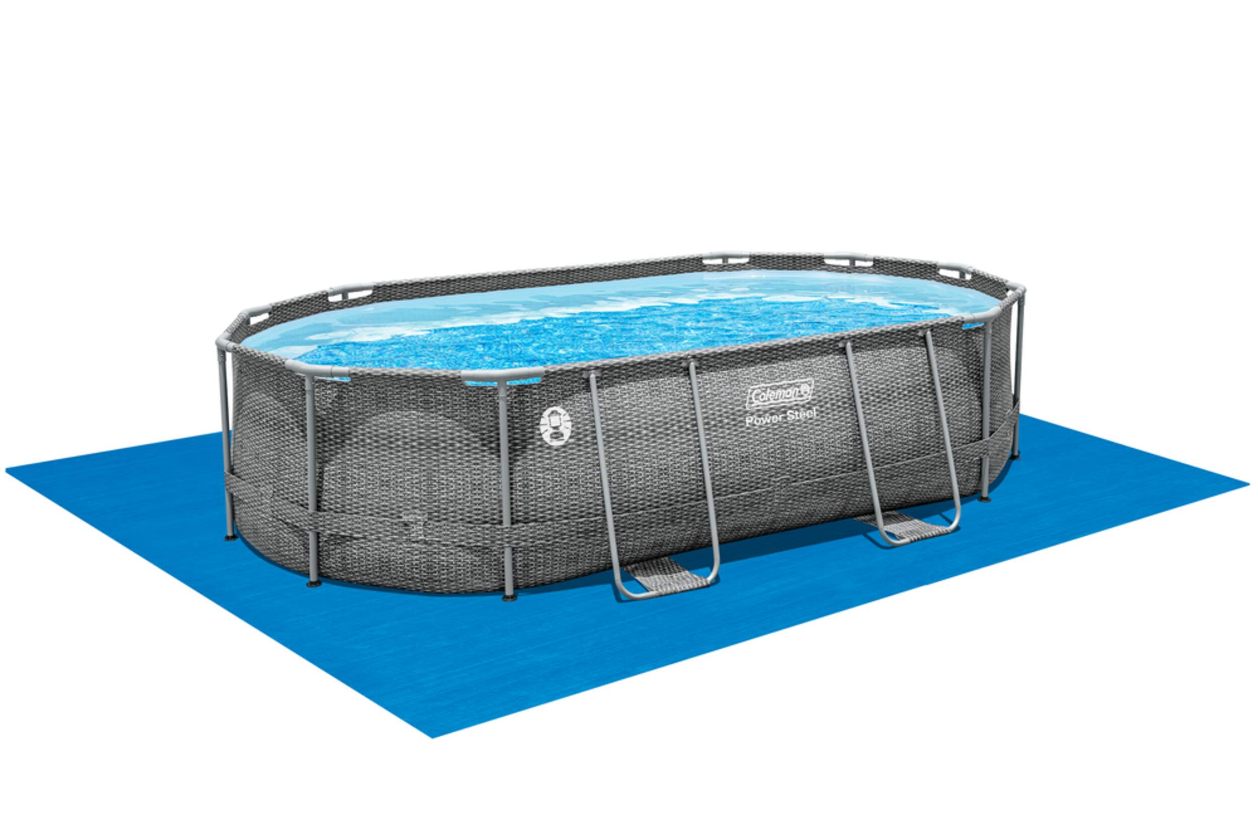 Coleman Oval Steel Frame Swimming Pool, 16-ft x 10-ft x 42-in ...